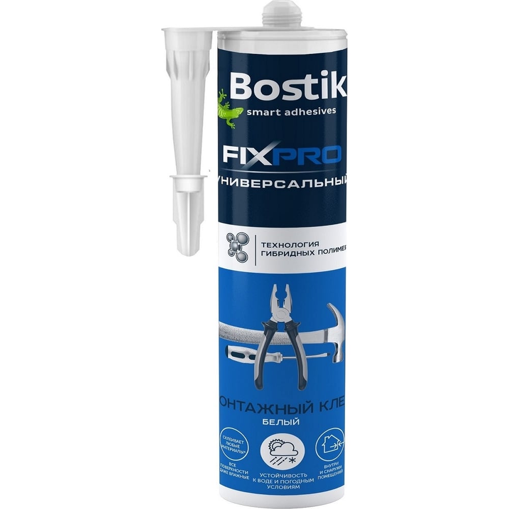 Монтажный клей Bostik FIXPRO гибрид УНИВЕРСАЛЬНЫЙ белый 290 мл 12013925 ...