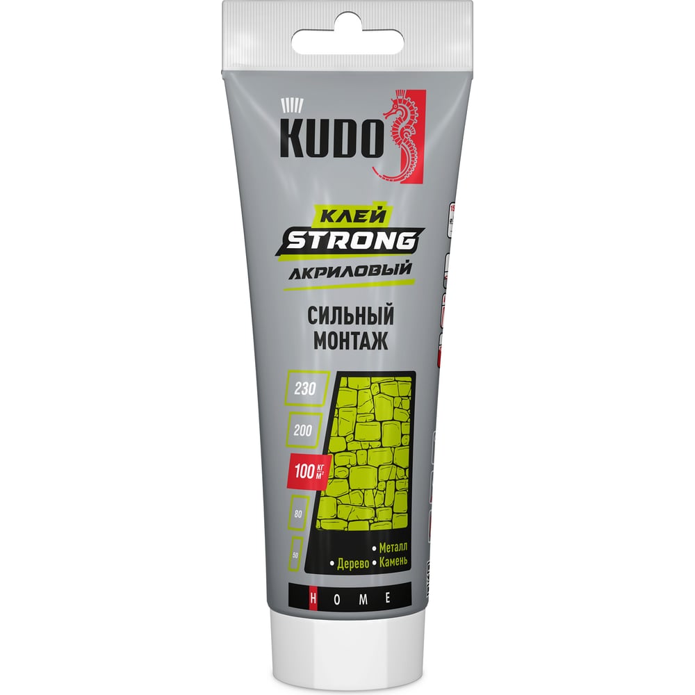 Клей KUDO home strong для сильного монтажа, на акриловой основе, белый, тюбик 200 мл KBT-341 ...
