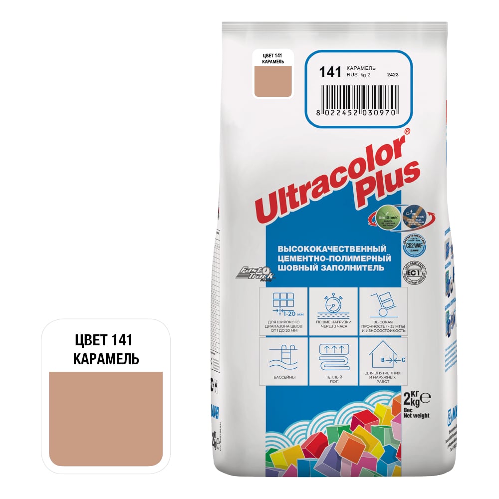Затирка MAPEI ULTRACOLOR PLUS №141 для швов с водоотталкивающим и ...