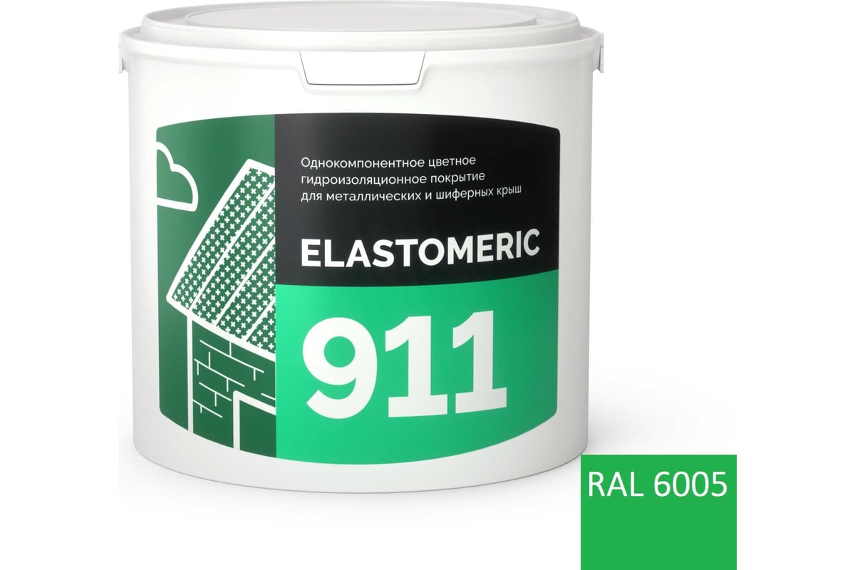 Мастика Elastomeric Systems для шифера металла 3кг темно-зеленый ...