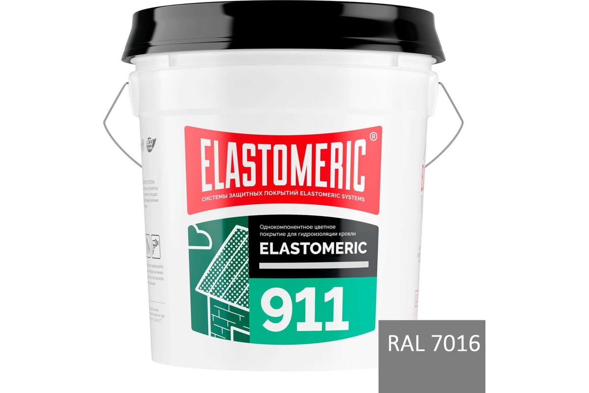 Мастика Elastomeric Systems резиновая для кровли 20кг темно-серый ...