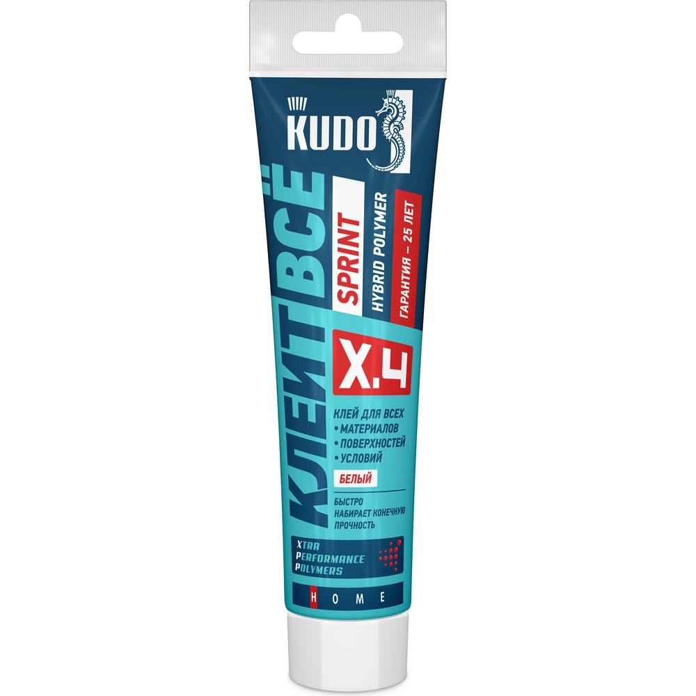 Клей KUDO SPRINT Клеит Все на основе гибридных полимеров, белый, тюбик 110 мл, KXT-4W - выгодная ...