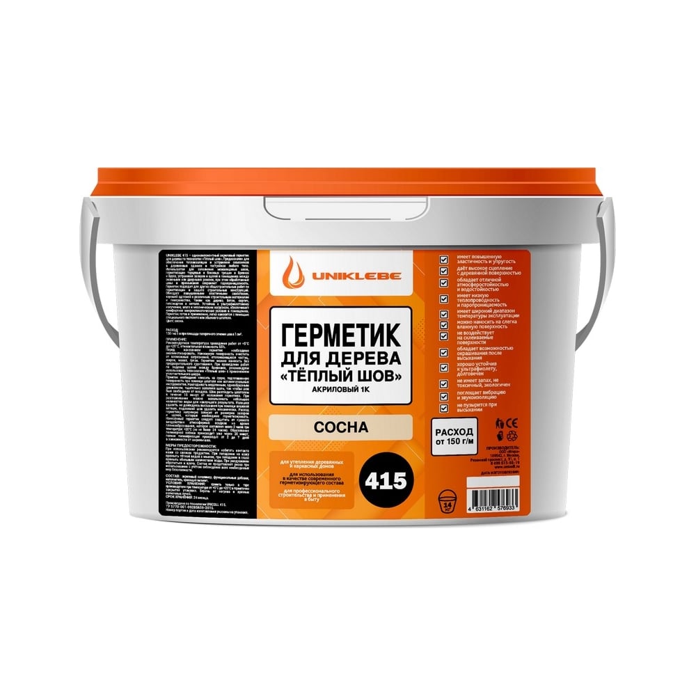 Герметик акриловый для дерева UNUKLEBE 415 по технологии «тёплый шов ...
