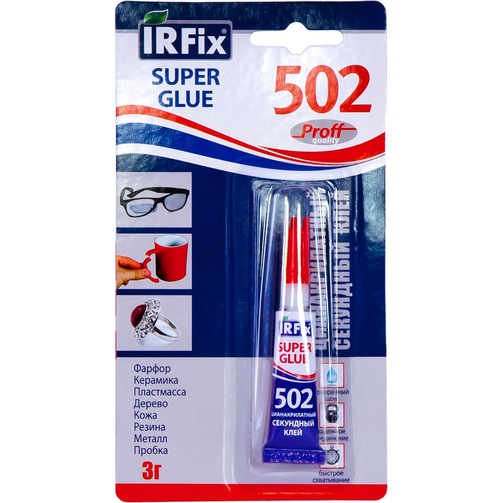 Клей секундный цианакрилатный IRFIX Super Glue 502 бесцветный, 3 гр 20072 - выгодная цена ...