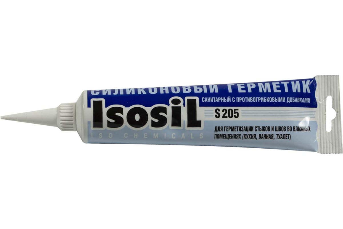 Силиконовый санитарный герметик ISOSIL S205 прозрачный, 115 мл, 2050008 ...