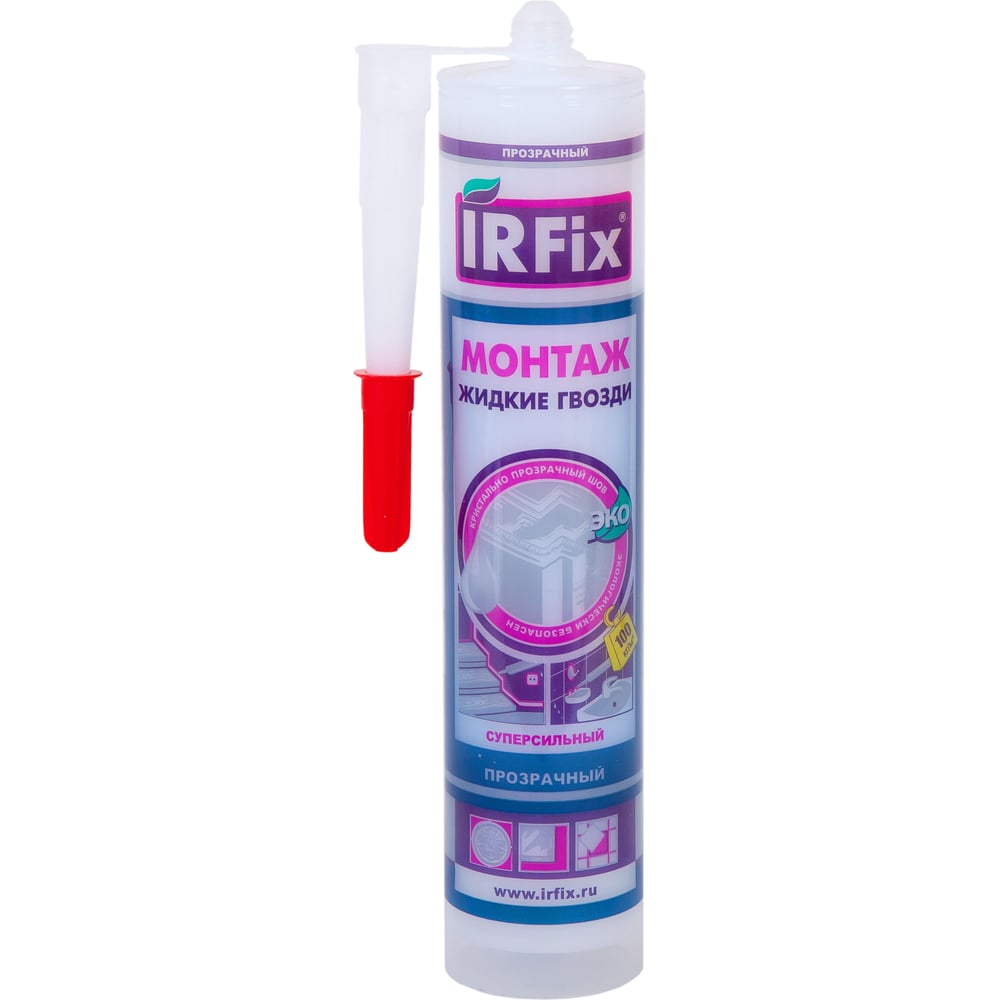Монтаж Клей универсальный бесцветный IRFIX 310мл 20108 - выгодная цена, отзывы, характеристики ...