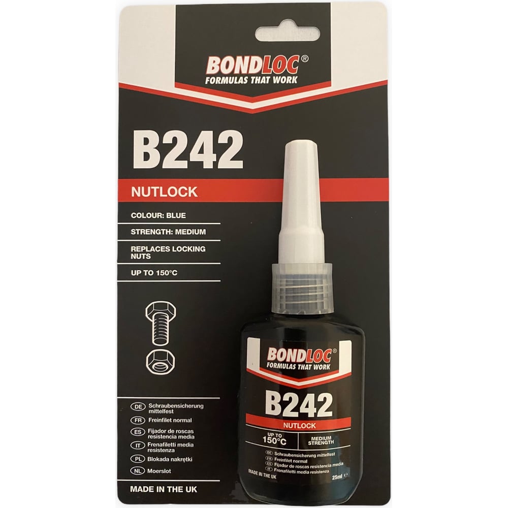Резьбовой фиксатор средней прочности Bondloc B242 блистер, 25 мл B242C25ML - выгодная цена ...