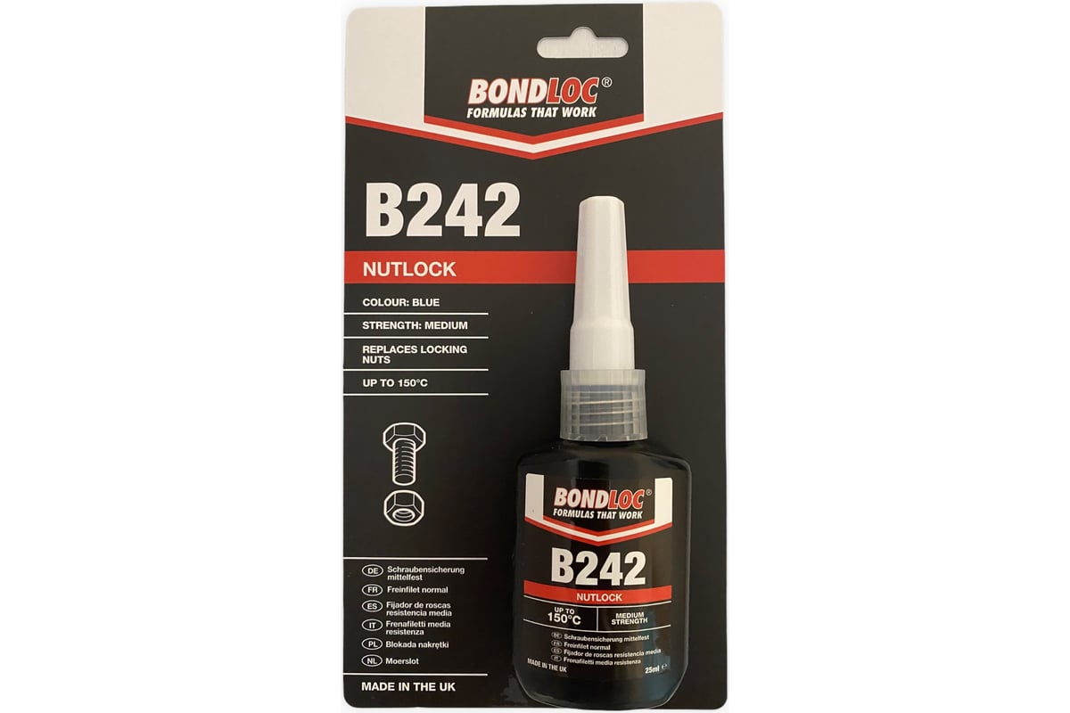 Резьбовой фиксатор средней прочности Bondloc B242 блистер, 25 мл B242C25ML - выгодная цена ...