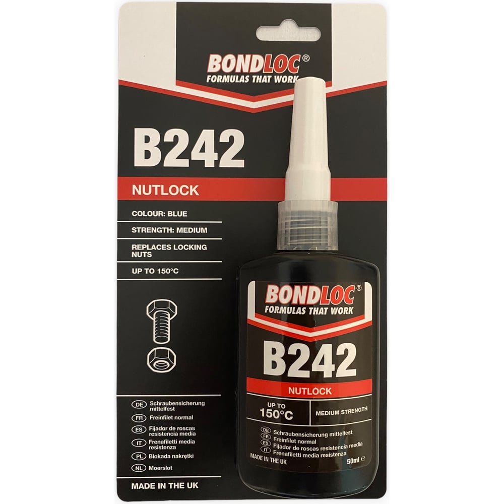 Резьбовой фиксатор средней прочности Bondloc B242 блистер, 50 мл B242C50ML - выгодная цена ...