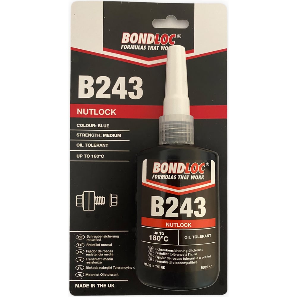 Резьбовой фиксатор средней прочности Bondloc B243 блистер, 50 мл B243C50ML - выгодная цена ...