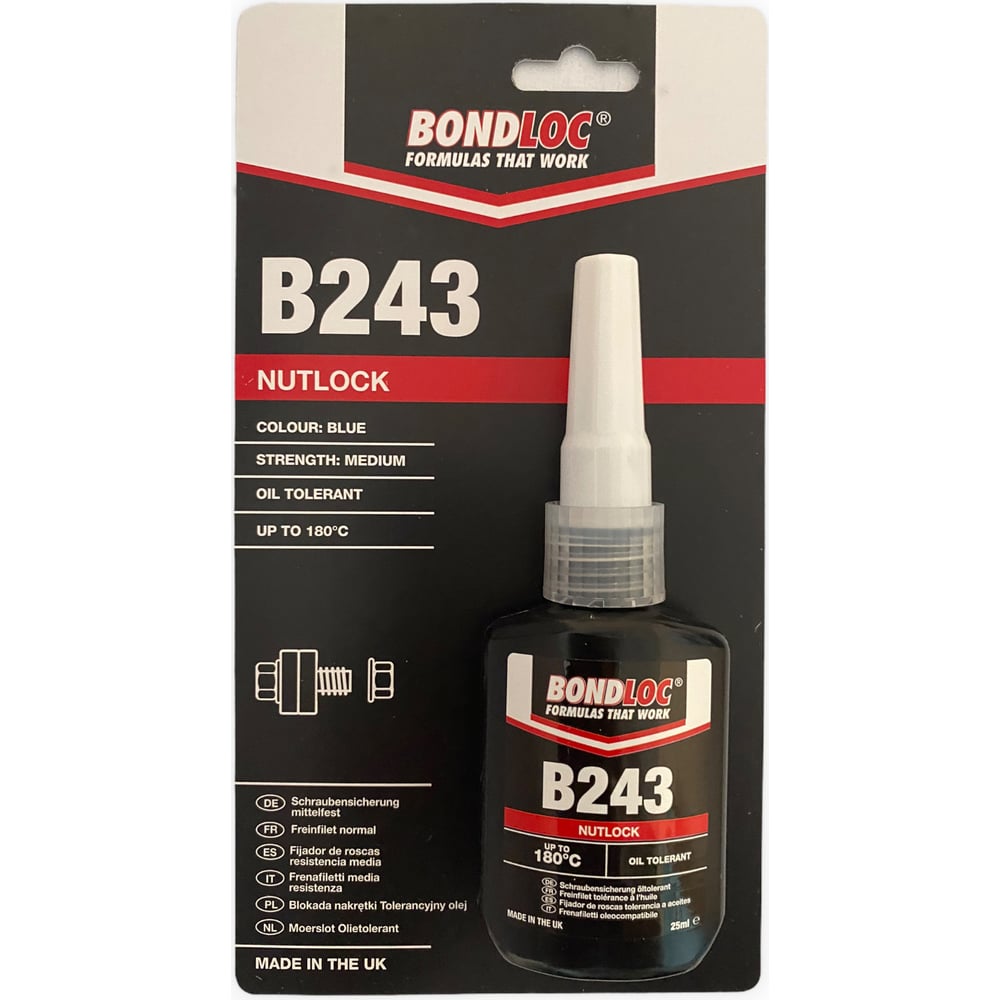 Резьбовой фиксатор средней прочности Bondloc B243 блистер, 25 мл B243C25ML - выгодная цена ...