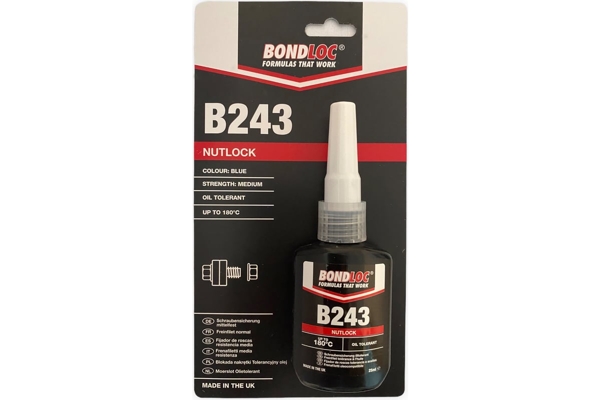 Резьбовой фиксатор средней прочности Bondloc B243 блистер, 25 мл B243C25ML - выгодная цена ...
