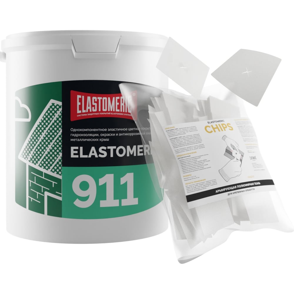 Ремкомплект для гидроизоляции и ремонта кровли Elastomeric Systems 911, 6 кг, терракотовый и ...