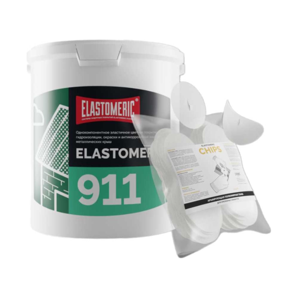 Ремкомплект для гидроизоляции и ремонта кровли Elastomeric Systems Elastomeric 911 (6кг.) темно ...