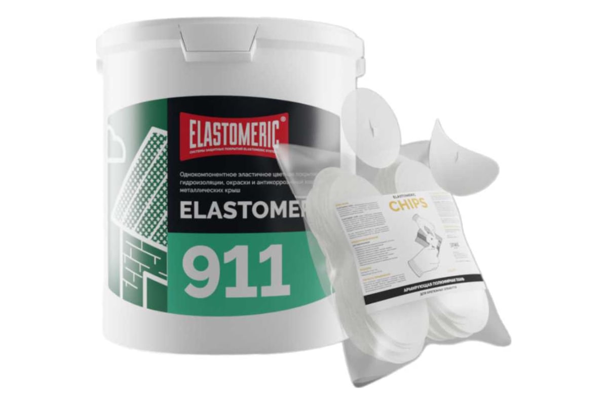 Ремкомплект для гидроизоляции и ремонта кровли Elastomeric Systems Elastomeric 911 (6кг.) темно ...