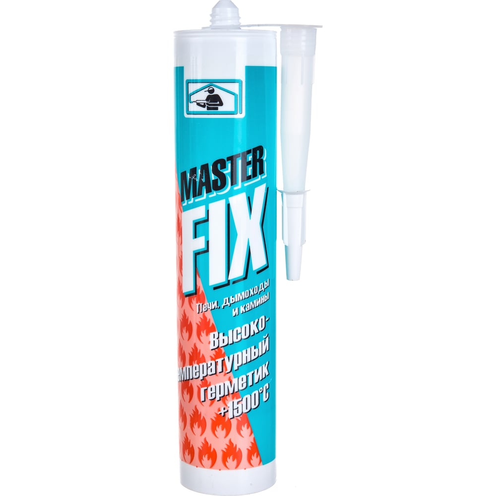 Силикатный герметик MASTERFIX (+1500 градусов; для печей и каминов; черный; 290 мл) 1342/3 ...