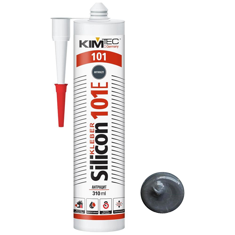 Силиконовый герметик KIM TEC антрацит 101е, 310 мл 02-01-49 - выгодная цена, отзывы ...