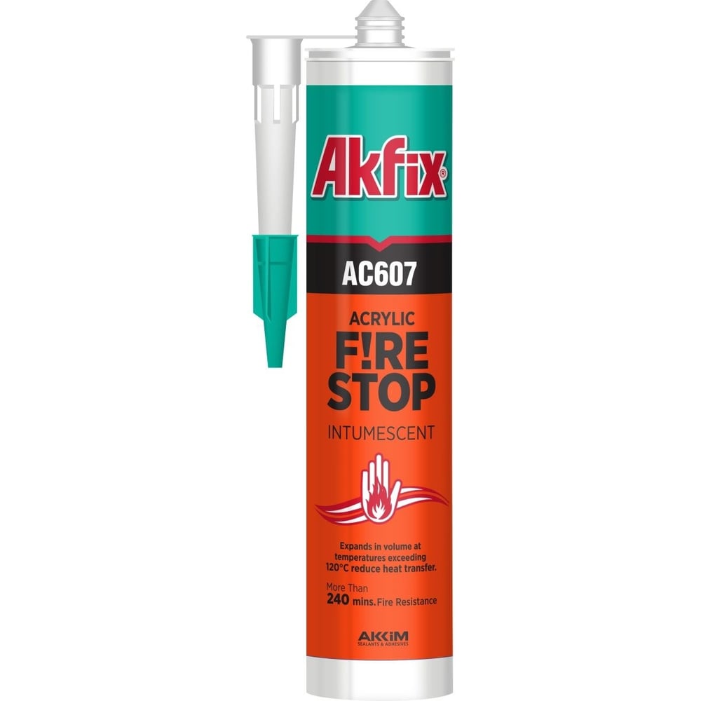 Огнестойкий акриловый герметик Akfix AC607 белый, 310 мл AA701 ...
