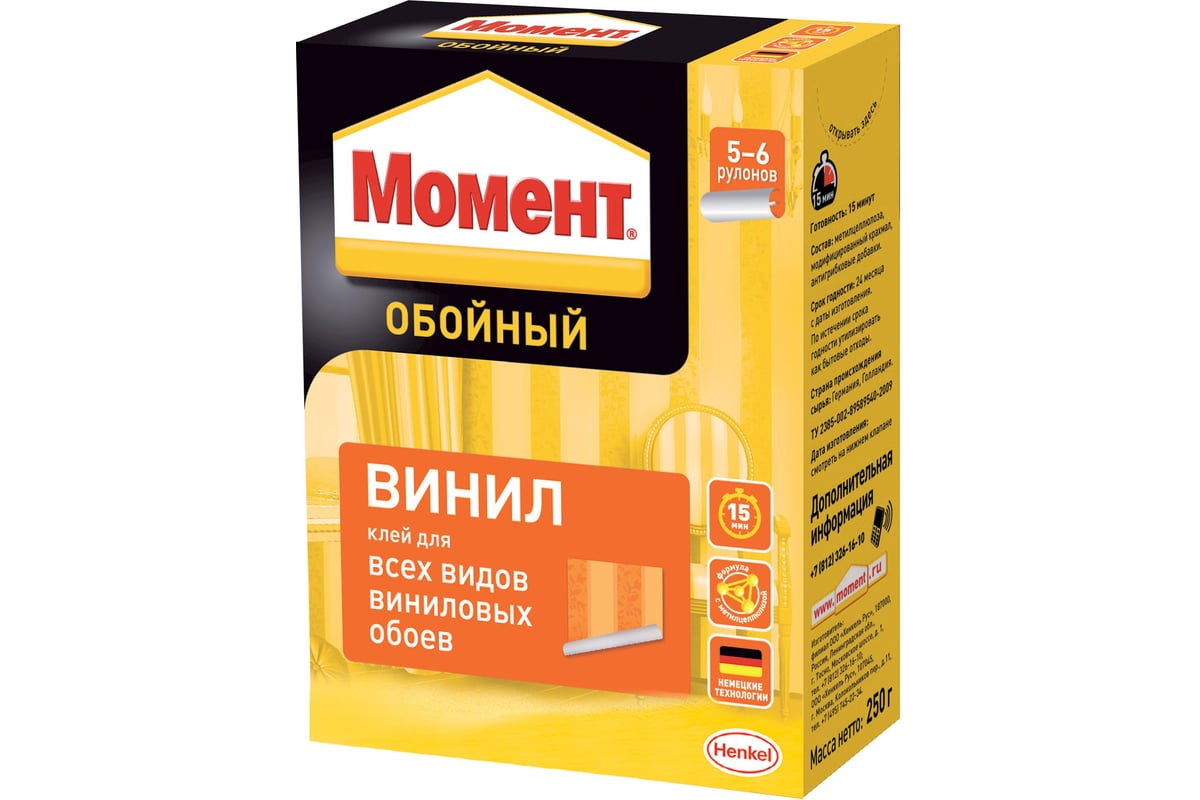 Обойный клей Момент Винил 250 г 3000886 - выгодная цена, отзывы ...