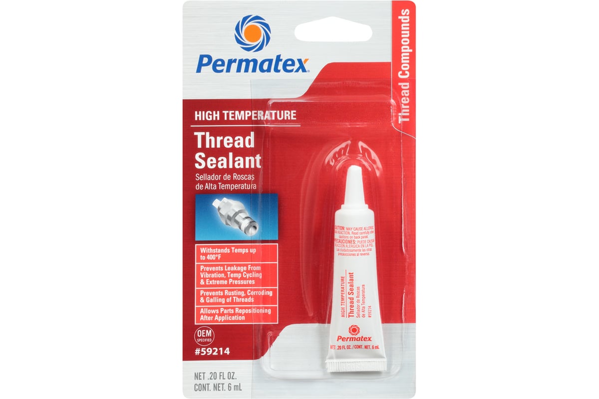 Герметик трубопроводов PERMATEX термостойкий с тефлоном 6мл. 59214 ...