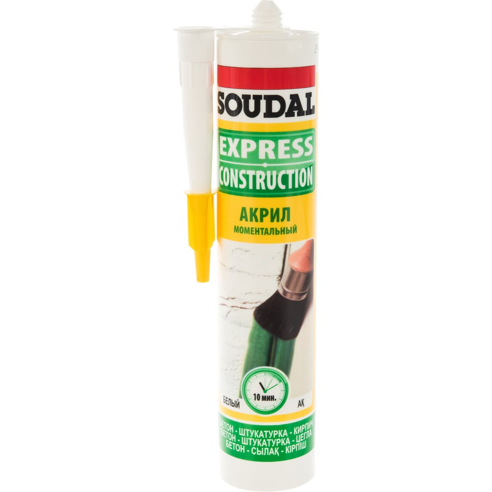 Моментальный акрил SOUDAL белый 0.3 л 122879 - выгодная цена, отзывы ...