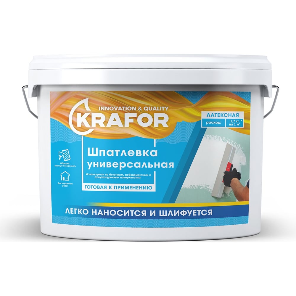 Шпатлевка латексная универсальная KRAFOR 5 кг 276499 - выгодная цена ...