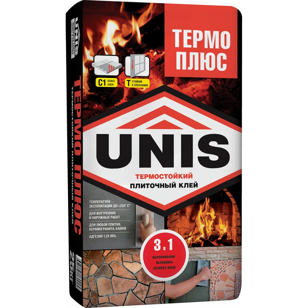 Плиточный клей UNIS Термо ПЛЮС 25 кг, С1Т 4607005184771 - выгодная цена ...