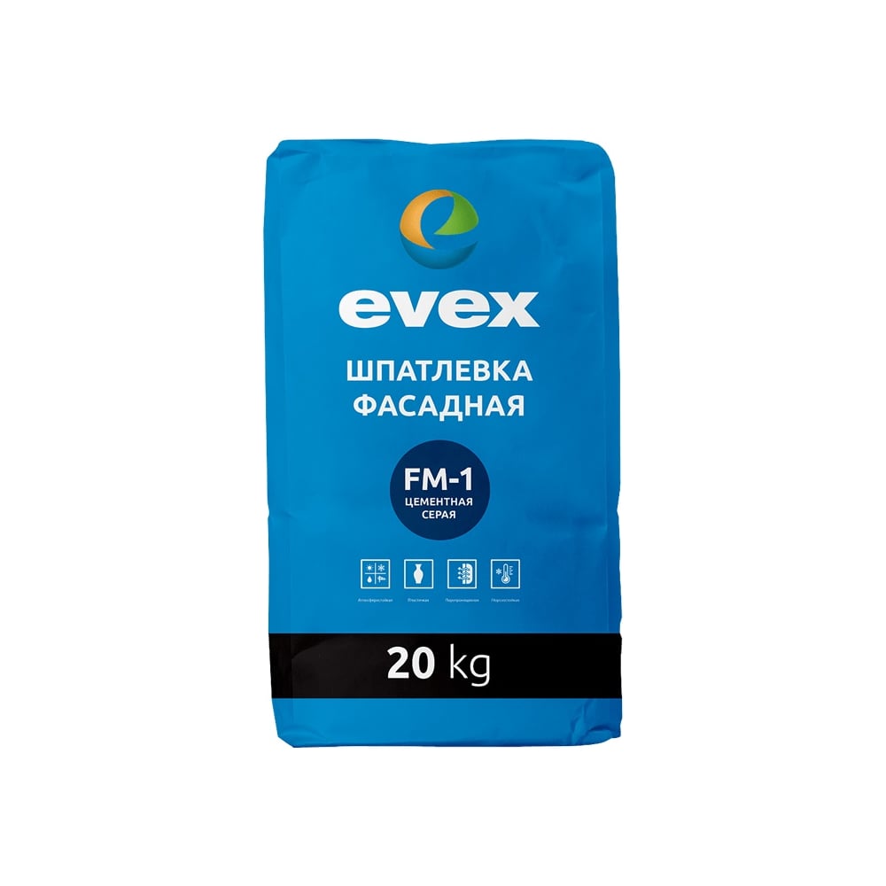 Шпатлевка фасадная FM-1 20 кг финишная серая Evex 3592 - выгодная цена ...