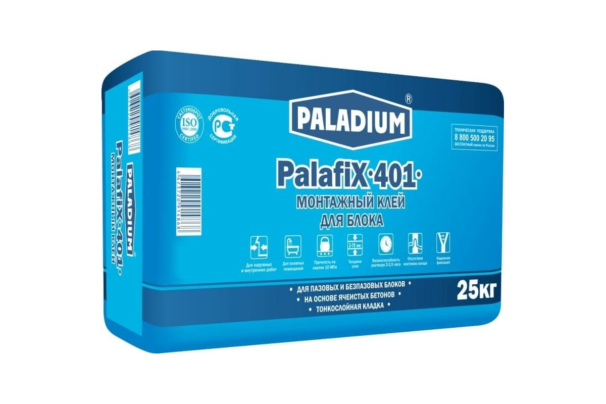 Монтажный клей для блока PALADIUM PalafiX-401 25 кг PL-401/25 ...