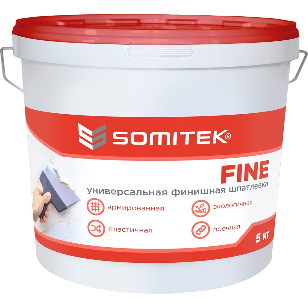 Универсальная финишная шпатлевка SOMITEK fine 5 кг 36003 - выгодная ...