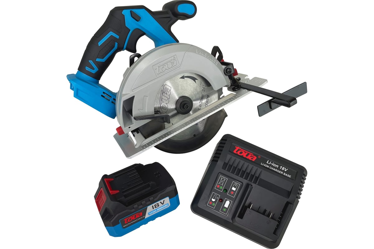 Циркулярная пила TOUA DBLC180-A аккумуляторная 18 v (1АКБ+ЗУ) DBLС180-A-1 - выгодная цена ...