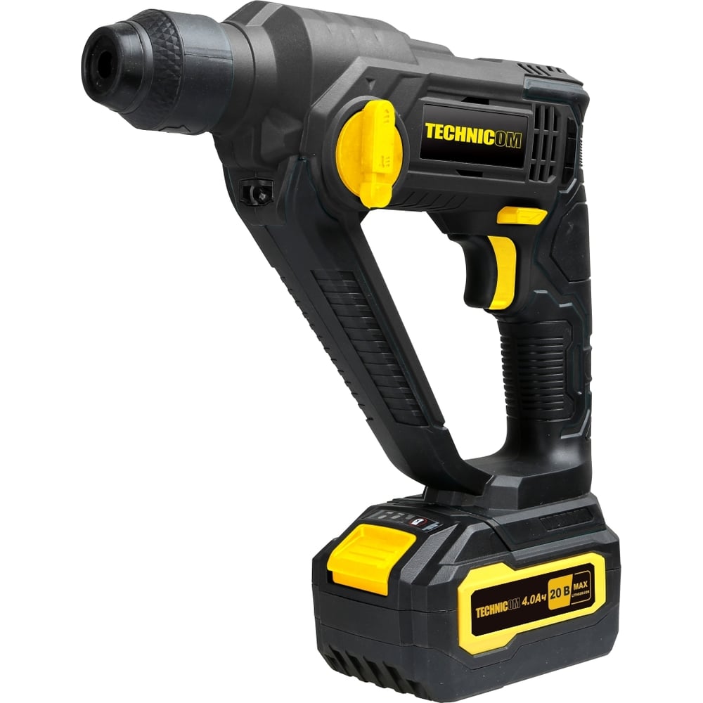 Аккумуляторный перфоратор TECHNICOM 20В, 4Ач, 900 об/мин, 10-5000 уд/мин, 1,1Дж, SDS, патрон ...