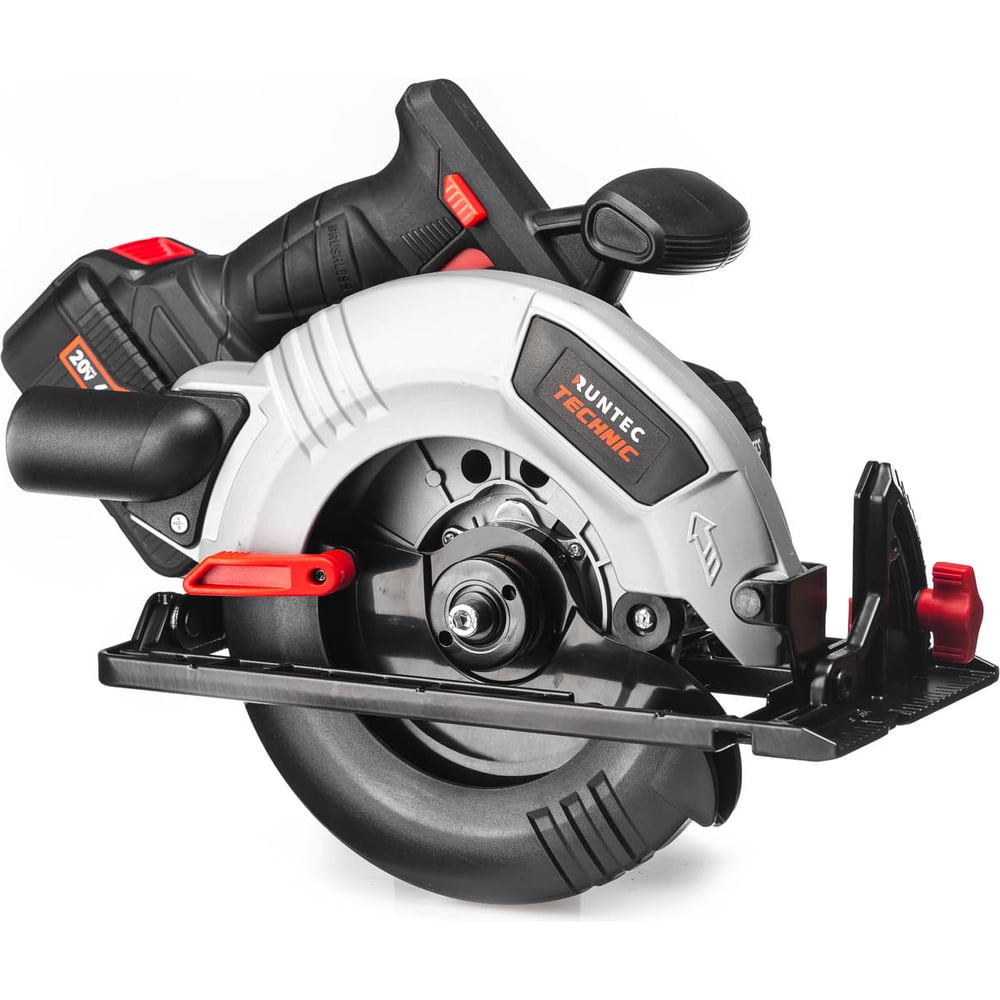 Пила циркулярная аккумуляторная RUNTEC TECHNIC 190x30 мм, 20В, 2x4Ач, 1000Вт RT-CS1000T ...