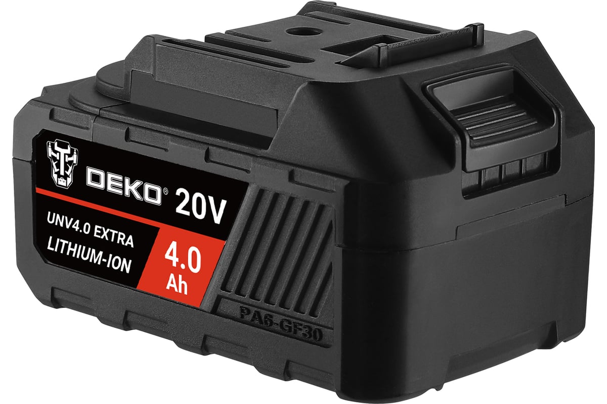 Аккумулятор DEKO UNV4.0 EXTRA, Li-ion, 20В, 4.0А*ч, с повышенной ...