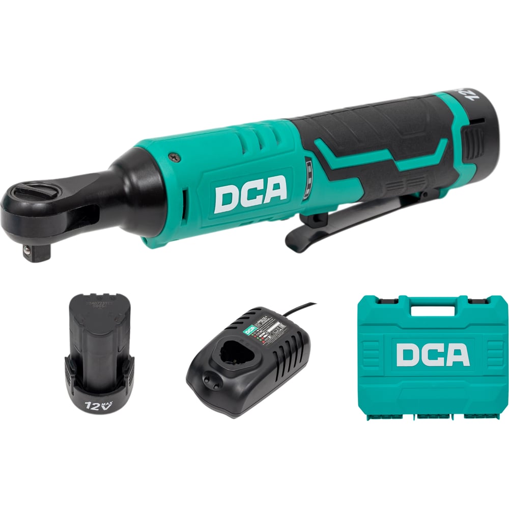 Аккумуляторная трещотка (угловой гайковерт) DCA 2 АКБ 2 А*ч, в кейсе ADPB02-10 (TYPE EK ...