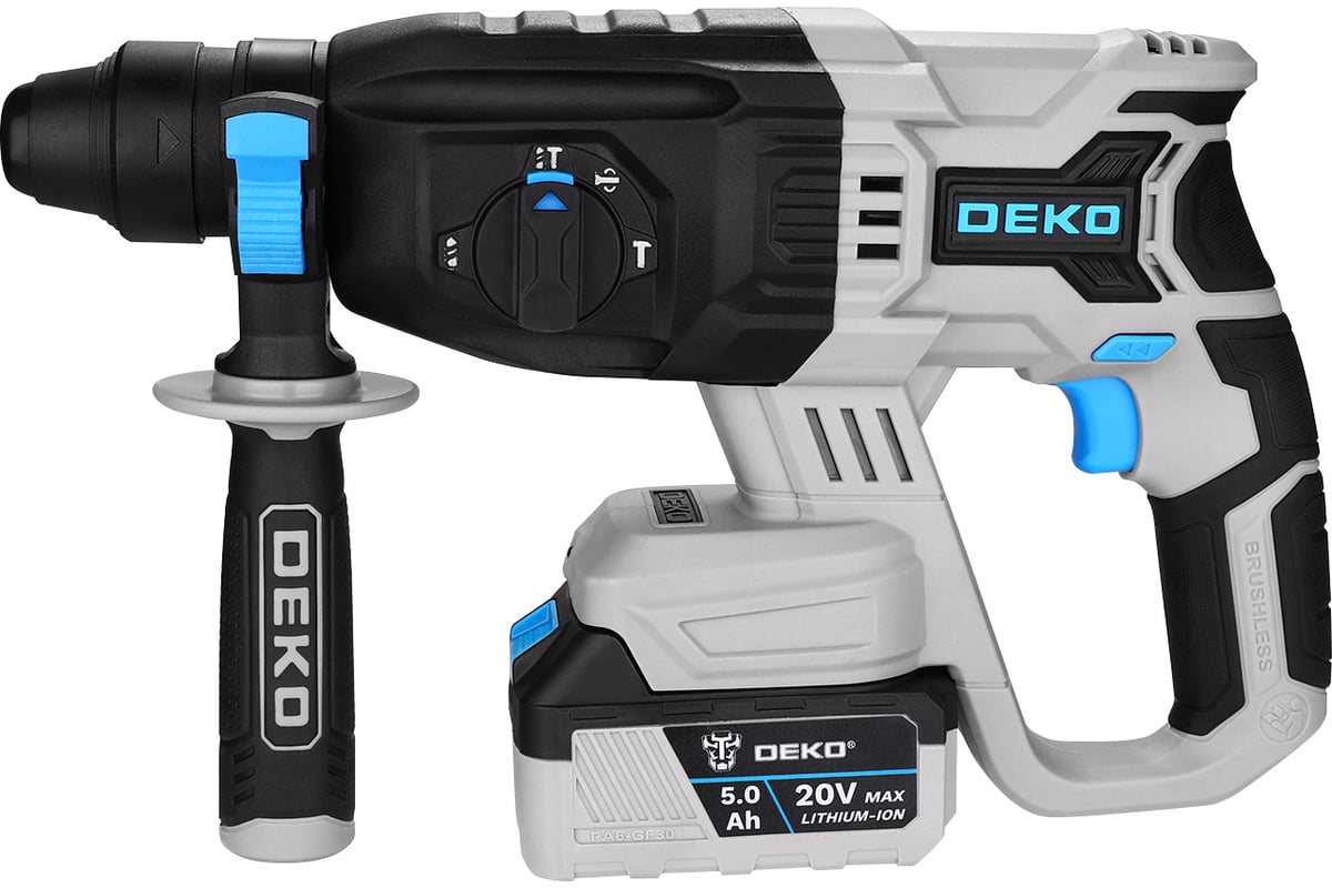 Аккумуляторный перфоратор DEKO DKCH20FU-Li, 20В, 1x5.0Ач 063-4418 ...