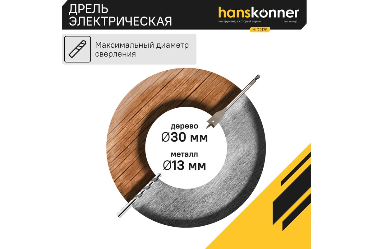Безударная дрель Hanskonner HID2175 - выгодная цена, отзывы ...