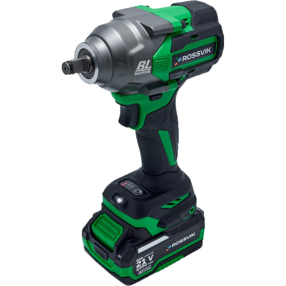 Аккумуляторный гайковерт Rossvik 1/2", 1000nm, 21В, 1,9 кг, 2 АКБ, ЗУ, кейс RIW-1000/2 ...