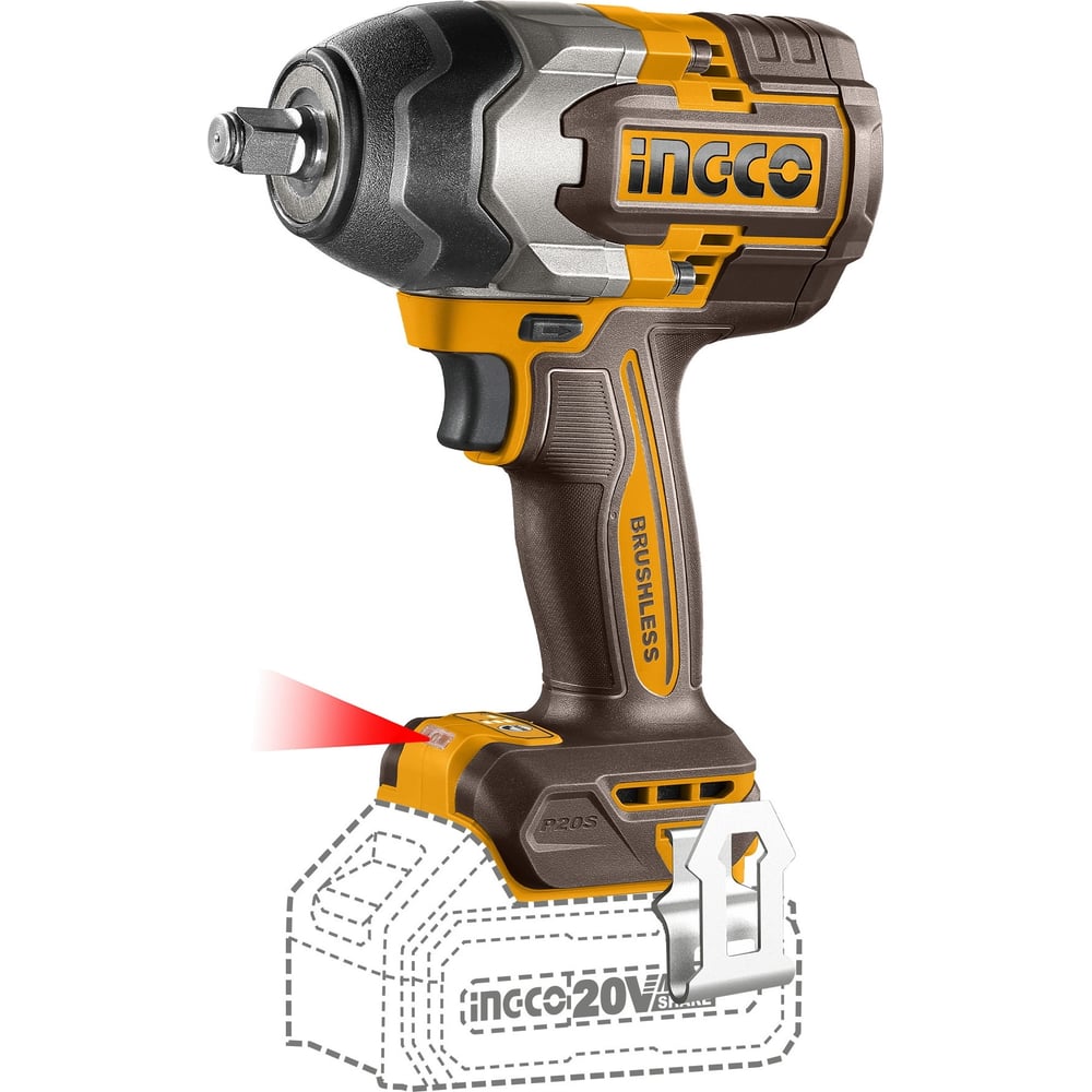 Аккумуляторный ударный гайковерт INGCO BL 20В 850Hm 1/2 SUPER ...