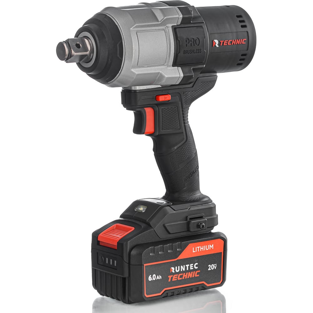 Гайковерт ударный аккумуляторный RUNTEC TECHNIC 3/4, 20В, 2x6Ач, 1400Нм RT-IW1400T - выгодная ...