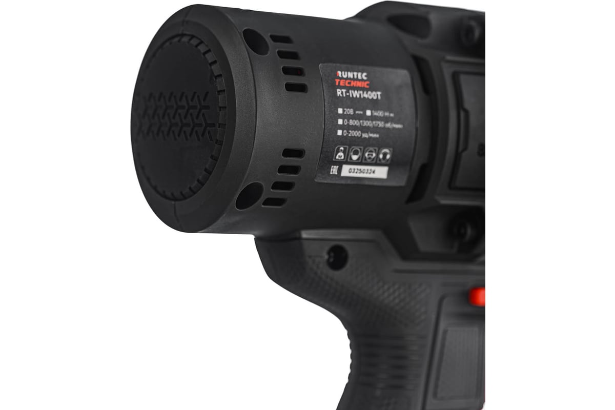 Гайковерт ударный аккумуляторный RUNTEC TECHNIC 3/4, 20В, 2x6Ач, 1400Нм RT-IW1400T - выгодная ...