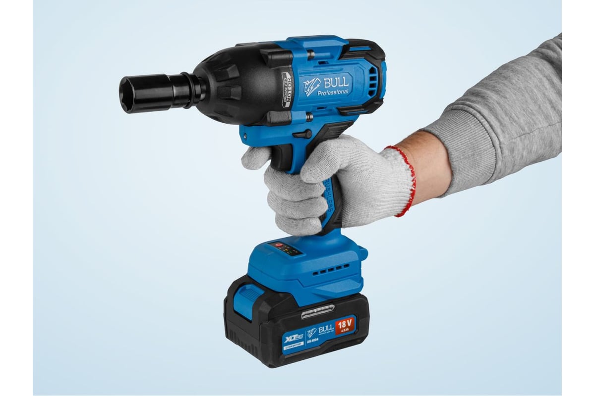 Аккумуляторный ударный гайковерт BULL SC 1807 Xcase, XLTpro, бесщеточный, 18 В, 750 Н*м, 1/2 ...
