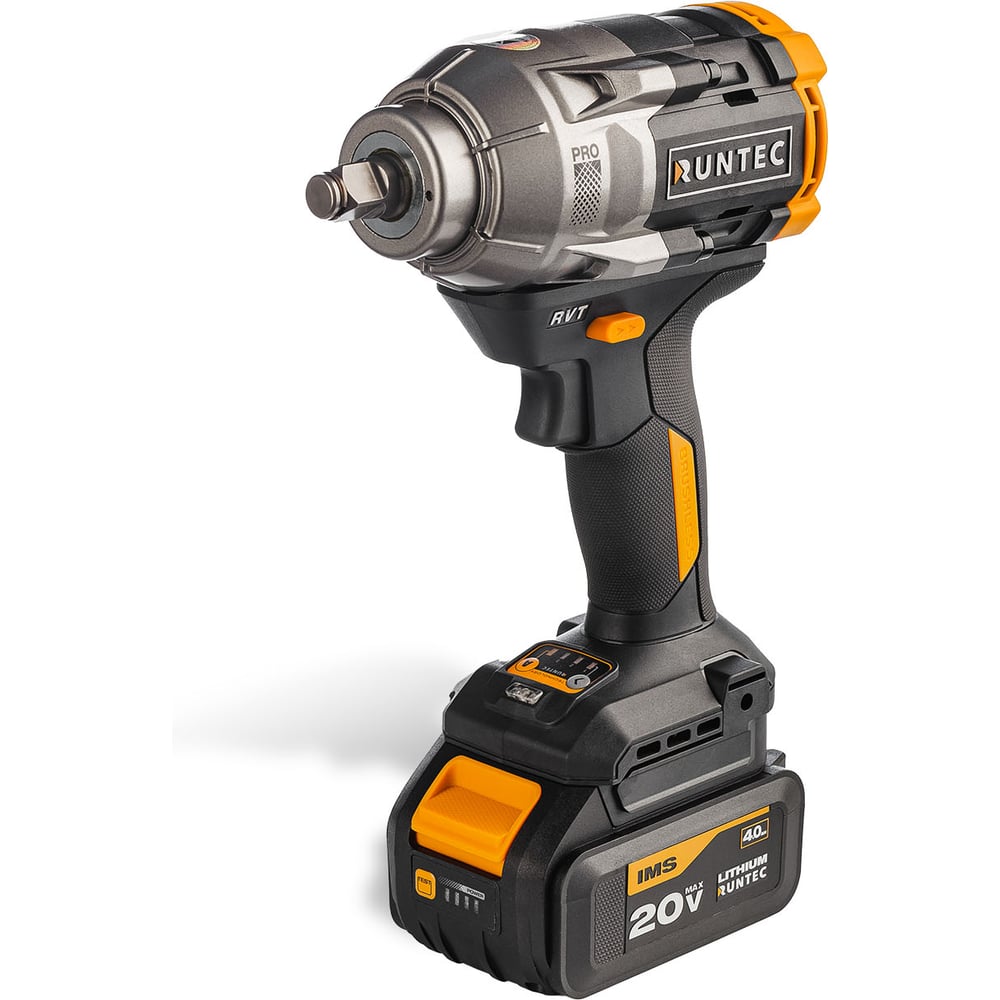Гайковерт ударный аккумуляторный RUNTEC PRO 1/2, 20В, 2*4Ач, 1100Нм RT ...