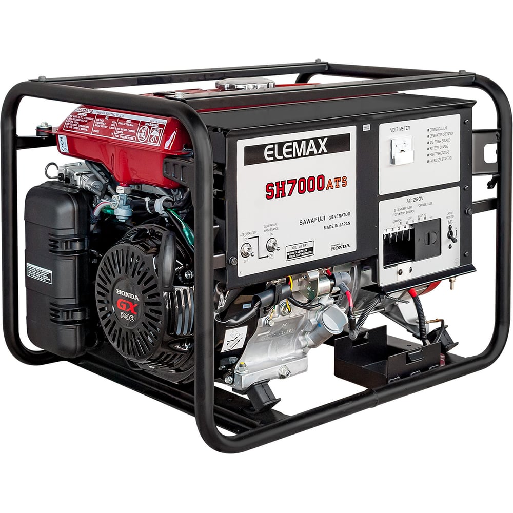 Бензиновый генератор Elemax SH7000ATS-RAVS, 6,1кВт, 230В, 679х511х496мм, 78кг, автозапуск БП ...