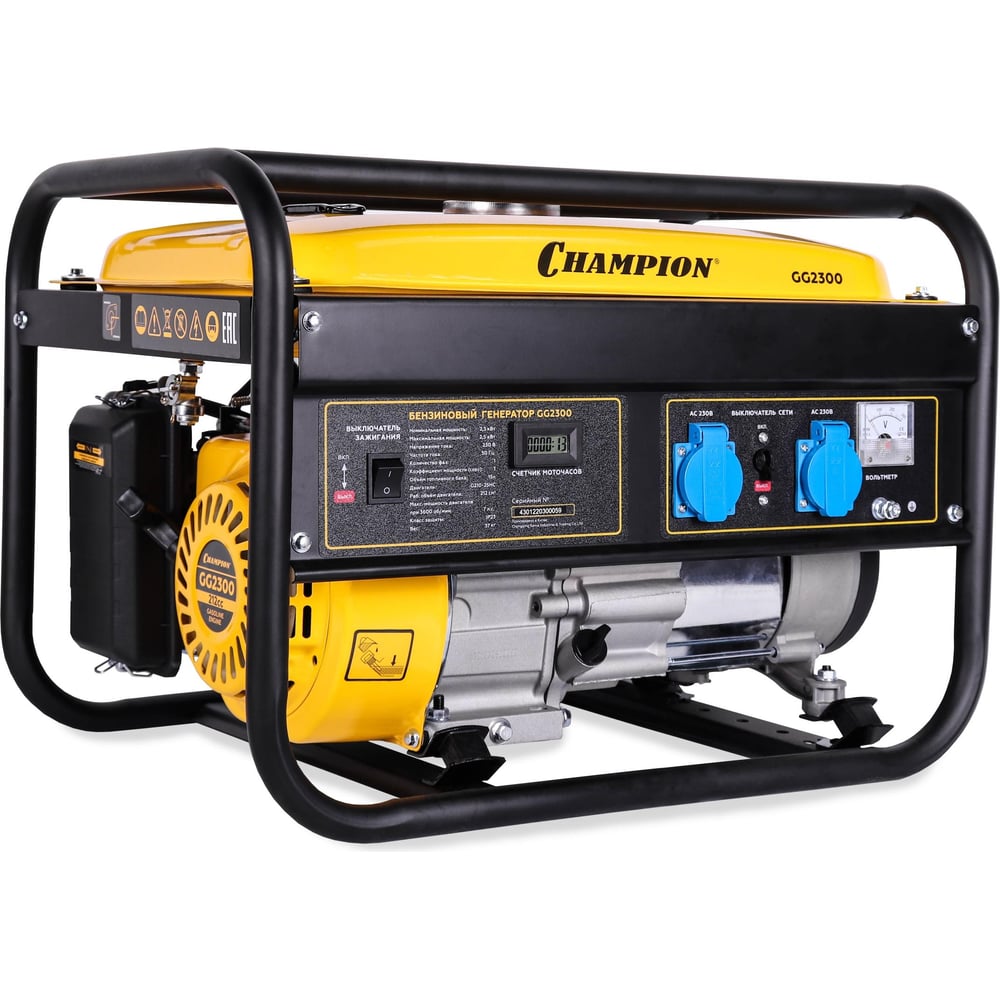 Генератор Champion (2,3/2.5кВт OHV 7лс 15л 37кг) GG2300 - выгодная цена ...