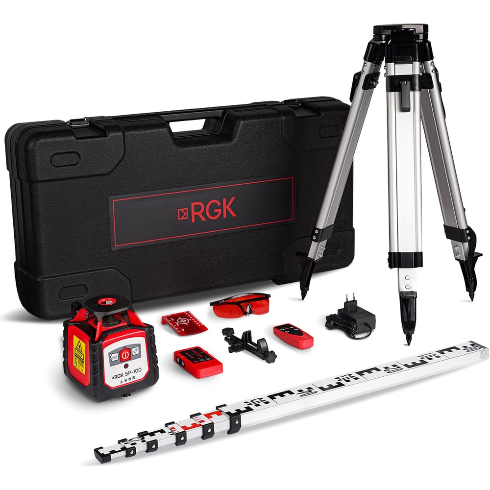 Комплект ротационный нивелир RGK SP-100 COMBO slide, нивелирный штатив (арт. ) 759540 - выгодная ...