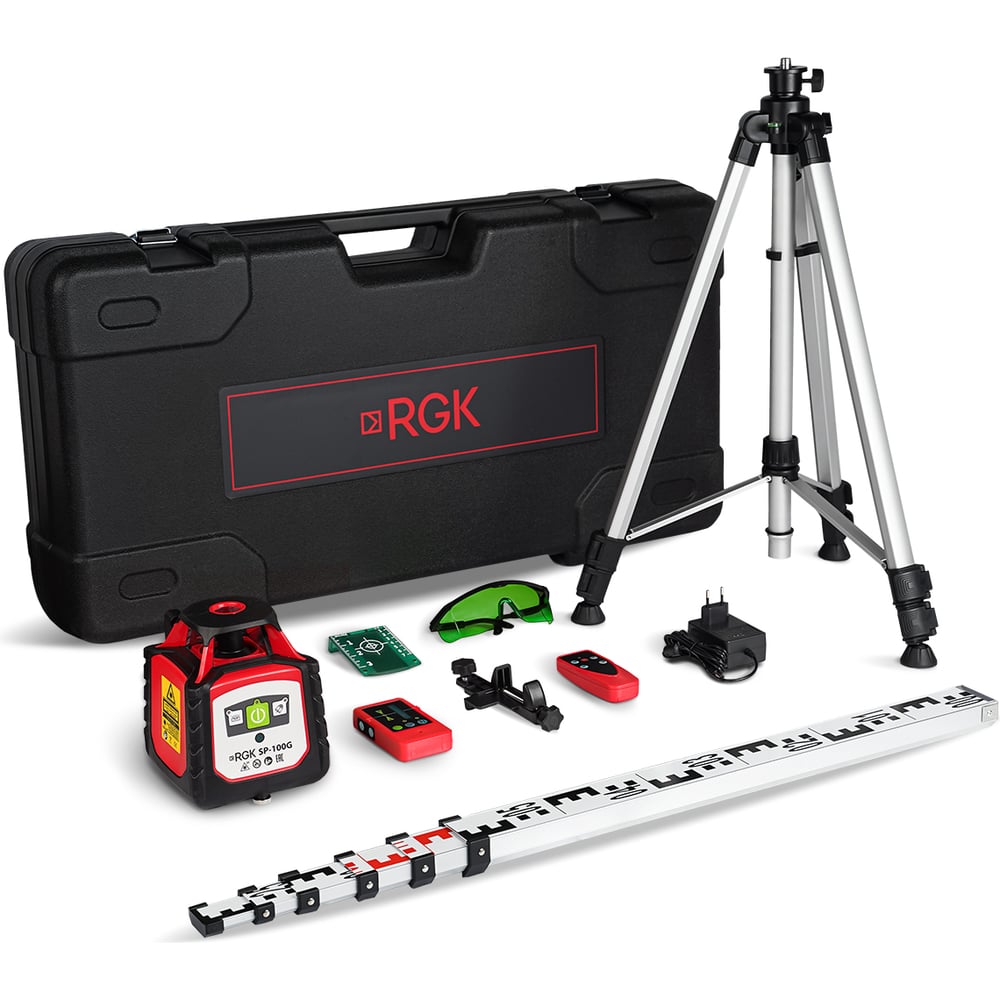 Комплект ротационный нивелир RGK SP-100G COMBO elevatе, элевационный штатив (арт. ) 759571 ...