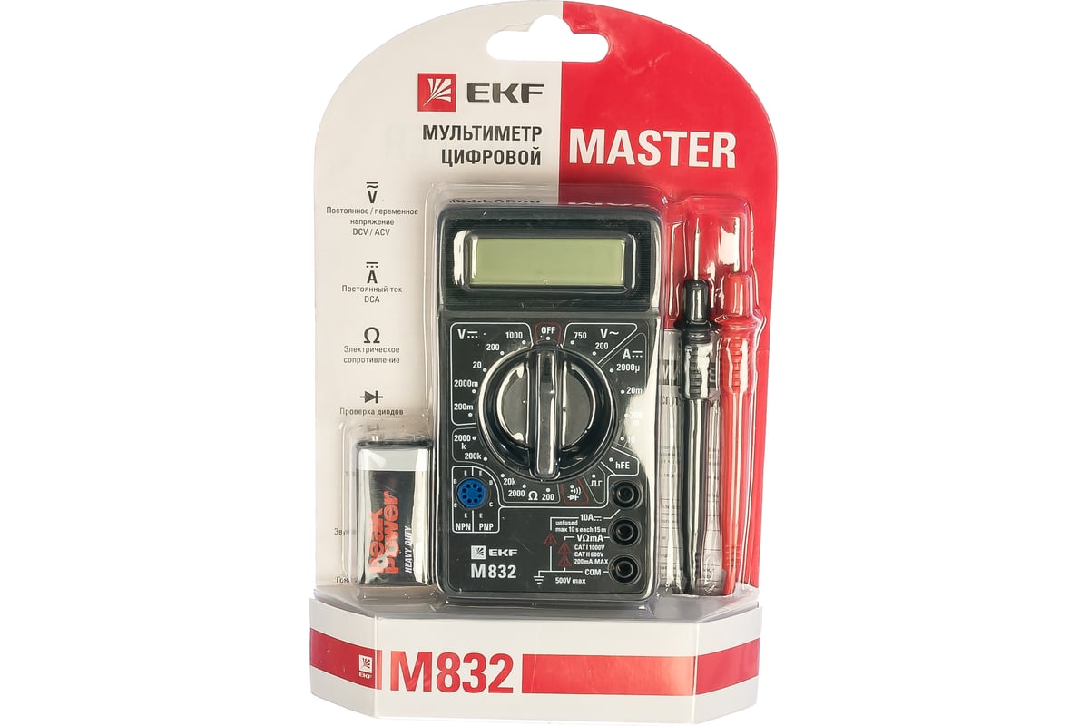 Цифровой мультиметр EKF M832 Master 1789499 - выгодная цена, отзывы ...
