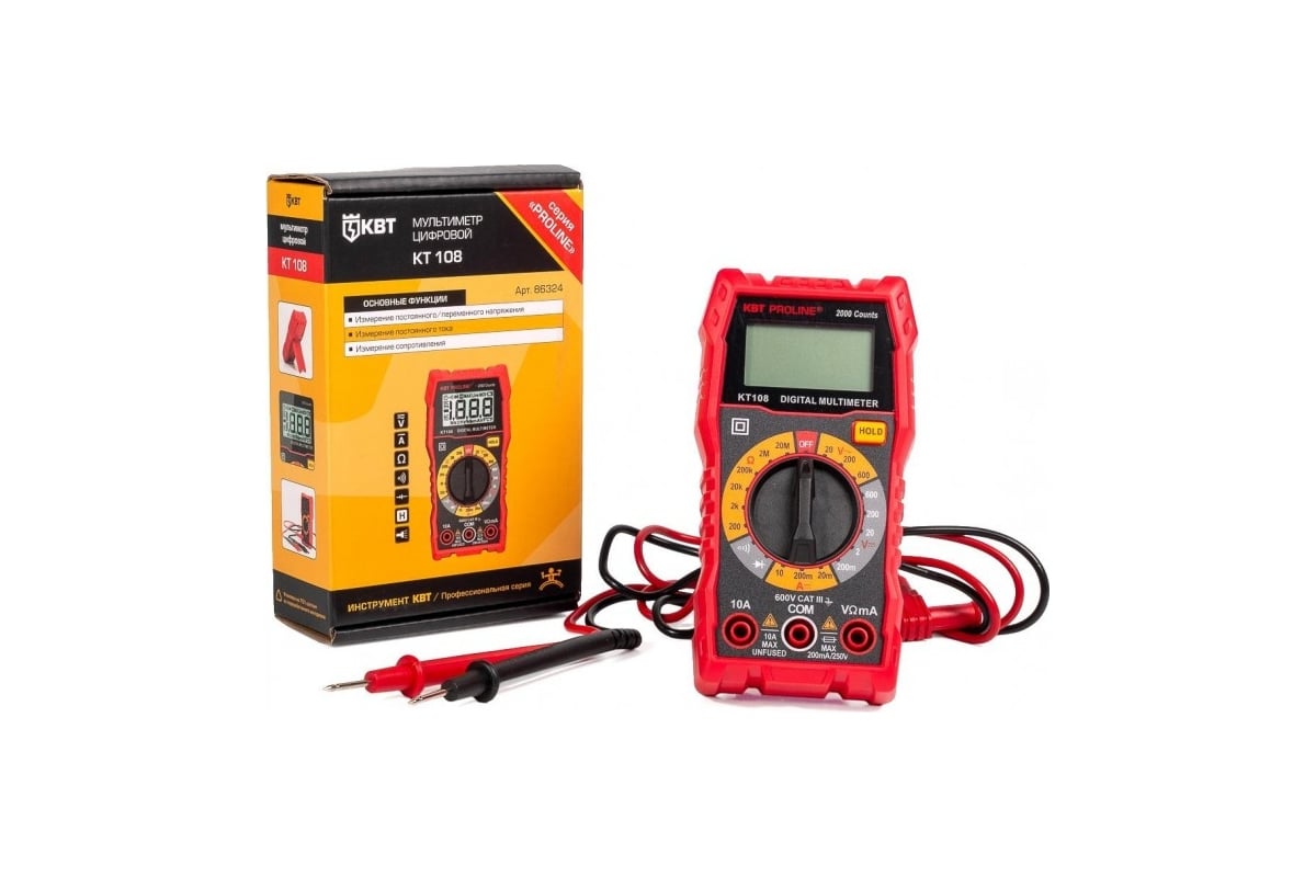 Цифровой мультиметр КВТ KT 108 PROLINE 86324 - выгодная цена, отзывы ...