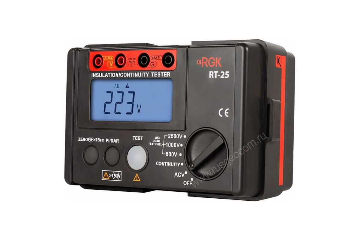 Мегаомметр RGK RT-25 с поверкой 779708 - выгодная цена, отзывы, характеристики, фото - купить в ...